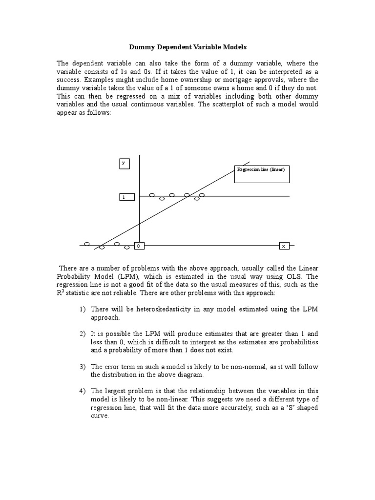 Dummy Dependent Variable Models | PDF | Logistic Regression | Linear Regression