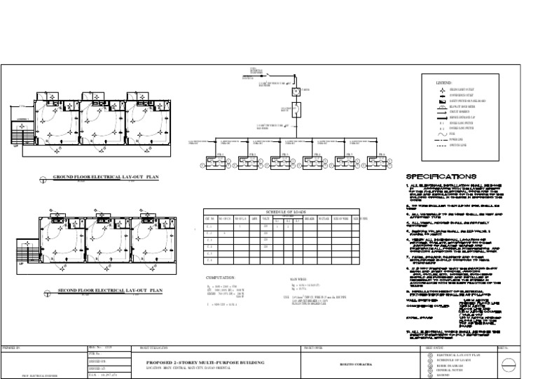 Proposed 2-Storey Residential Building-Elect. | PDF | Electrical Wiring ...