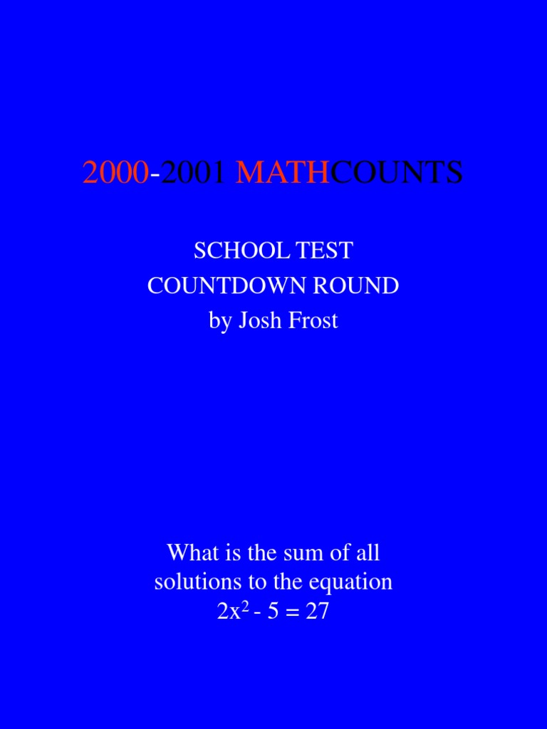 2001 SCCD | PDF | Numbers | Fraction (Mathematics)