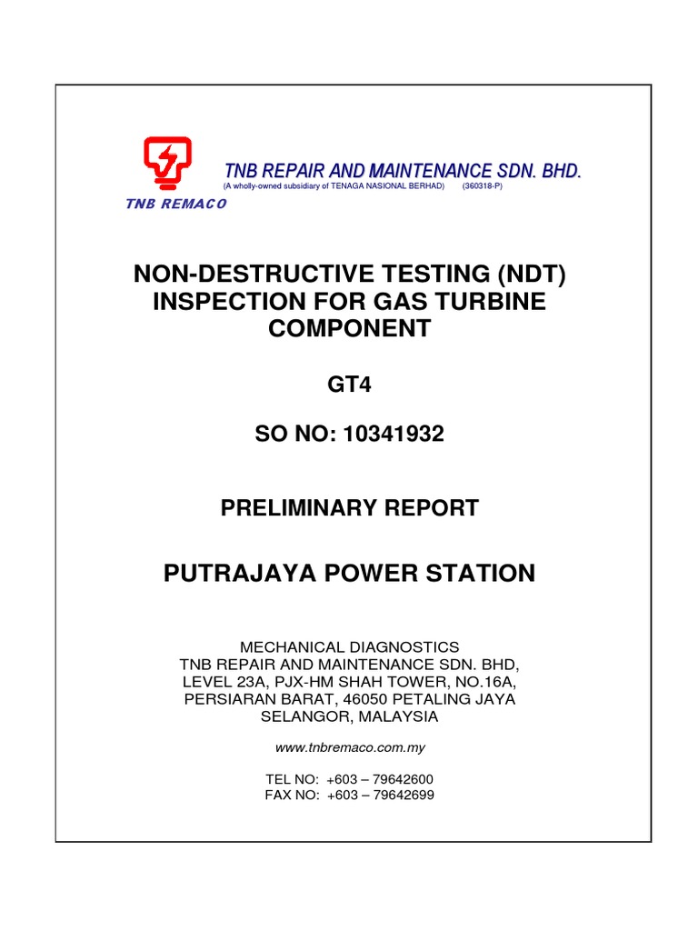 01 NDT Preliminary Report GT4 Bearing Inspection Oct2017 | PDF ...