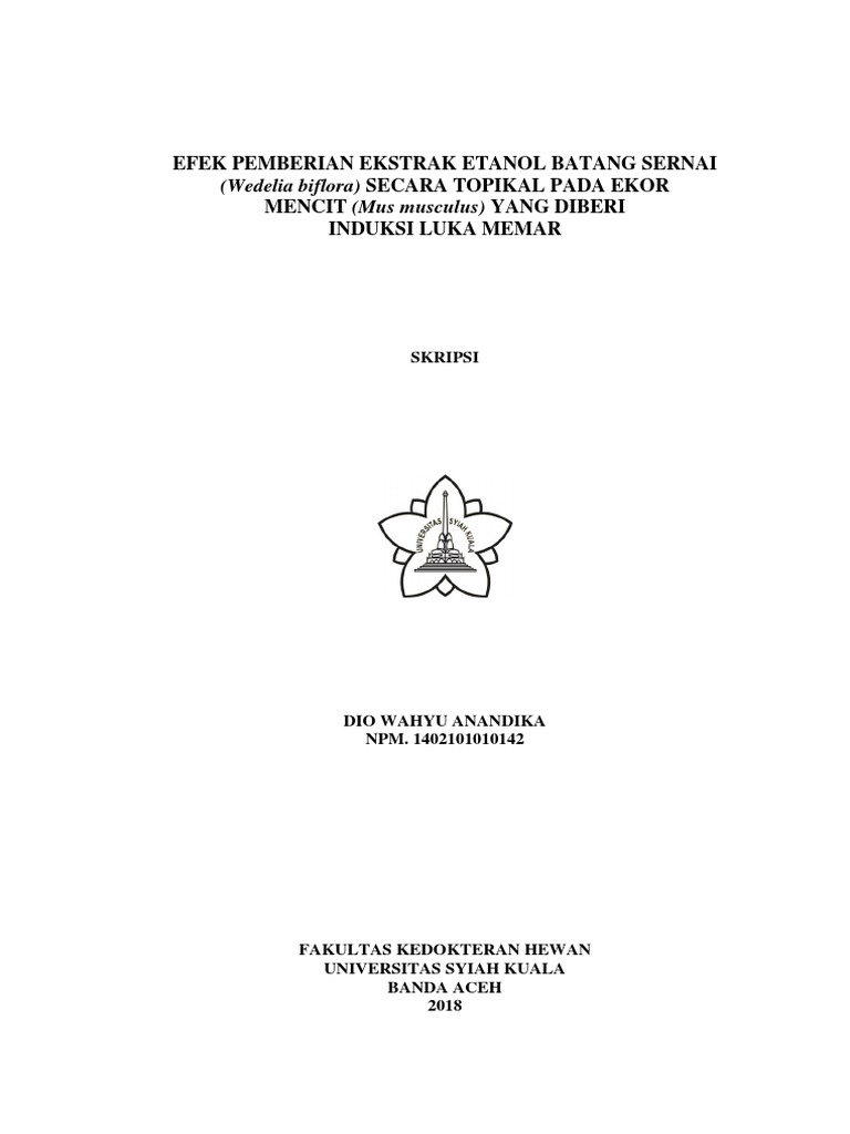 EFEK PEMBERIAN EKSTRAK ETANOL BATANG SERNAI (Wedelia Biflora) SECARA ... EFEK PEMBERIAN EKSTRAK ETANOL BATANG SERNAI (Wedelia Biflora) SECARA ...