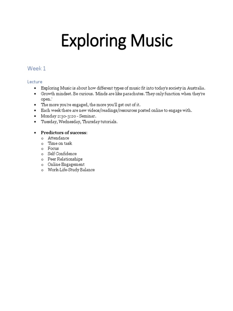 Exploring Music Notes | PDF