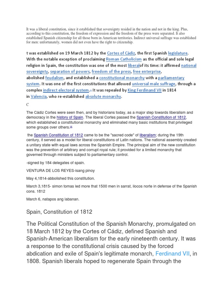 Revolt in Defense of The Spanish Constitution | PDF | Cortes Generales ...