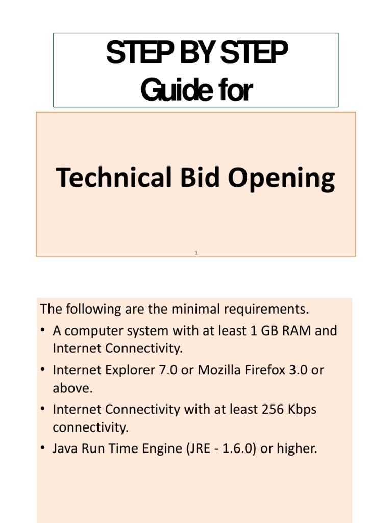 Step by Step Guide For Technical Bid Opening | PDF | Login | Icon ...
