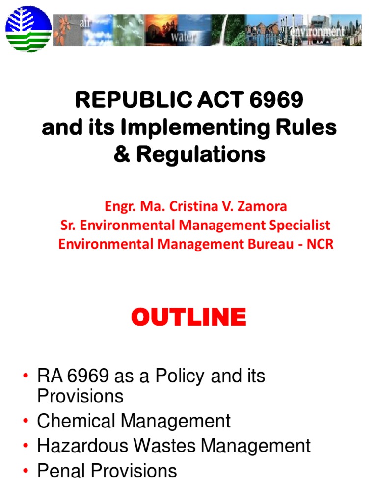 RA6969 Lecture Updated PDF | PDF | Hazardous Waste | Waste Management