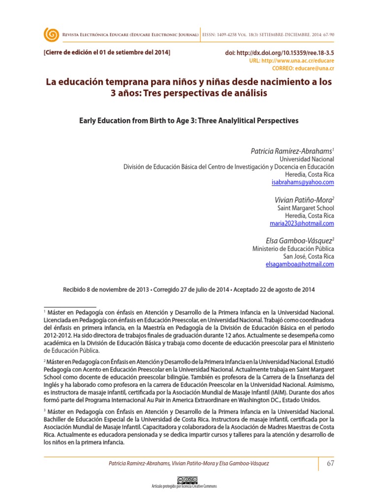 Educación Temprana: Perspectivas y Prácticas | PDF | Educación de la ...