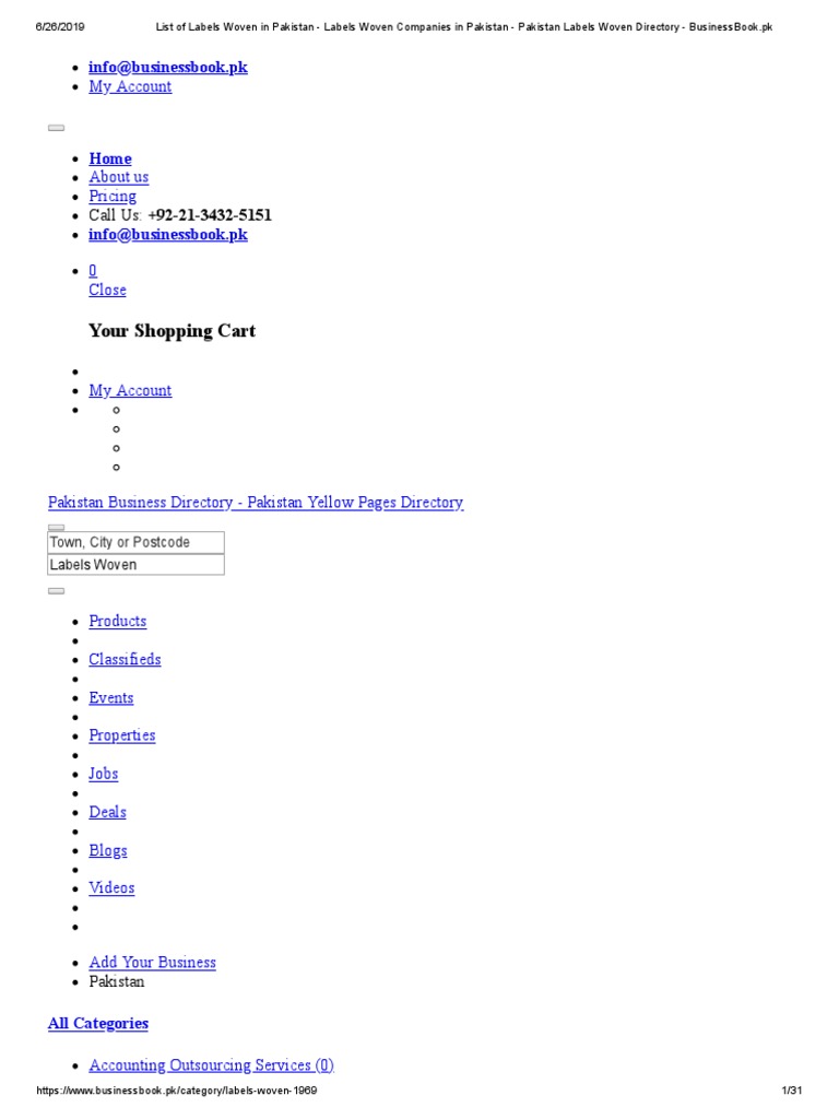 List of Labels Woven in Pakistan | PDF | Karachi | Textiles