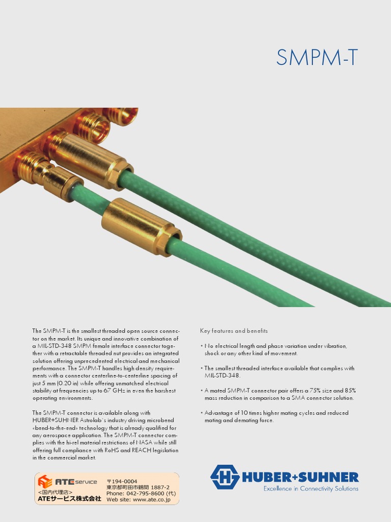 SMPM-T Ate | PDF | Coaxial Cable | Electrical Connector