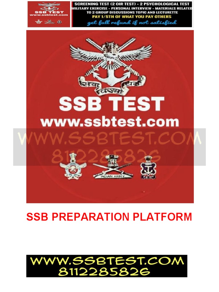 SSB Interview Preparation Guide | PDF | Test (Assessment) | Question