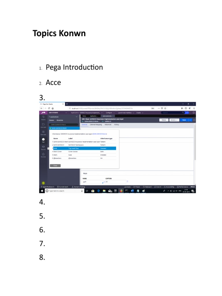 Topics Konwn: Pega Introduction Acce 3 | PDF