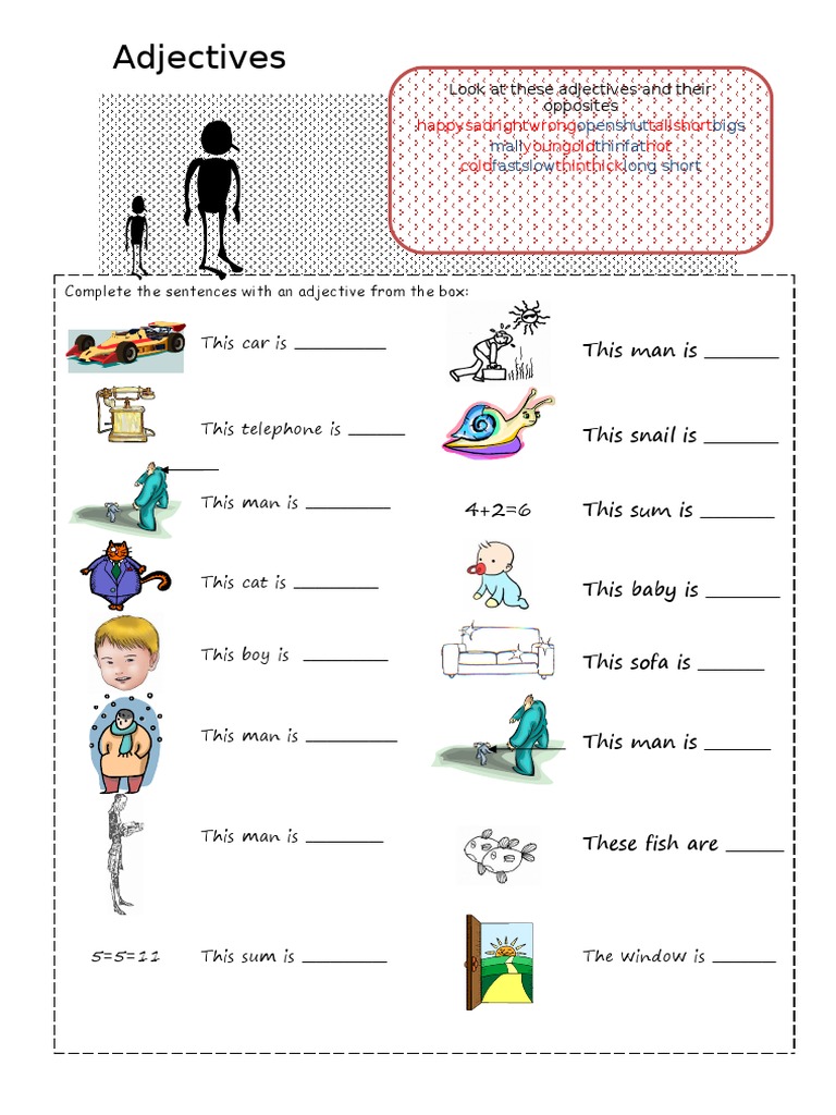 Adjectives and Their Opposites Worksheet | PDF
