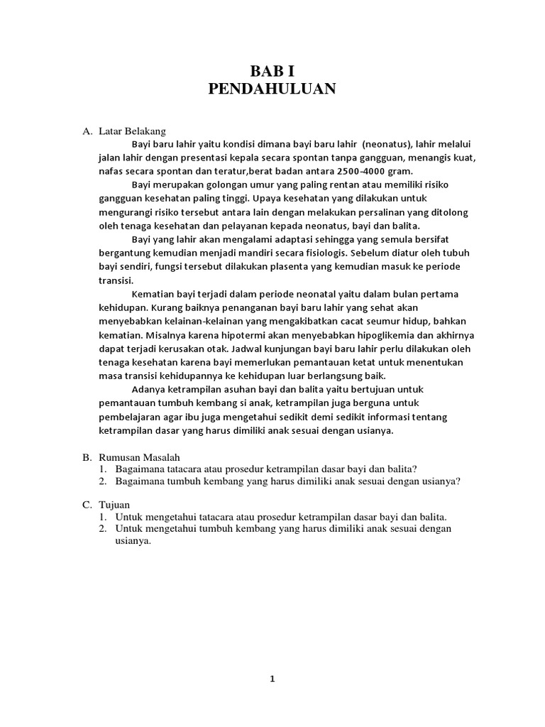 Prosedur Keterampilan Dasar Bayi Dan Balita - Bu Arum | PDF