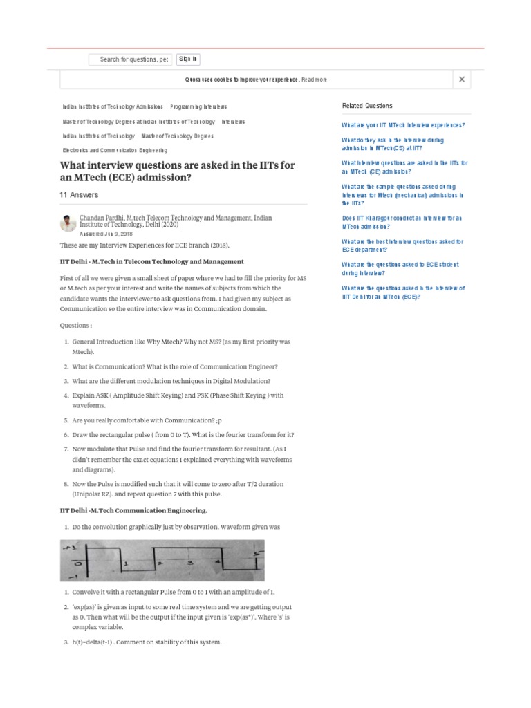 IIT MTech Interview Questions | PDF | Modulation | Electronic Engineering