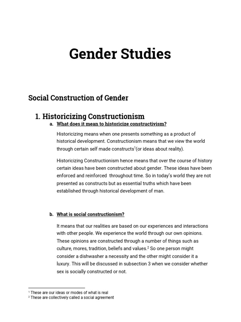 Social Construction of Gender | PDF | Femininity | Gender