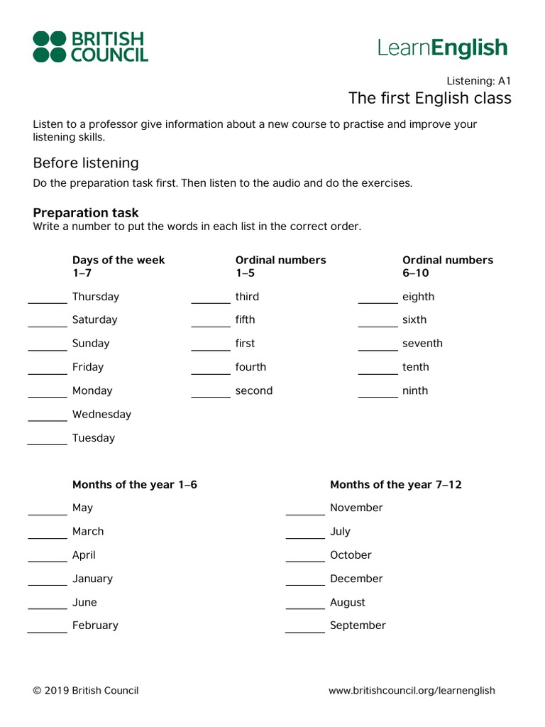 The First English Class A1 | PDF | Cognition | Learning