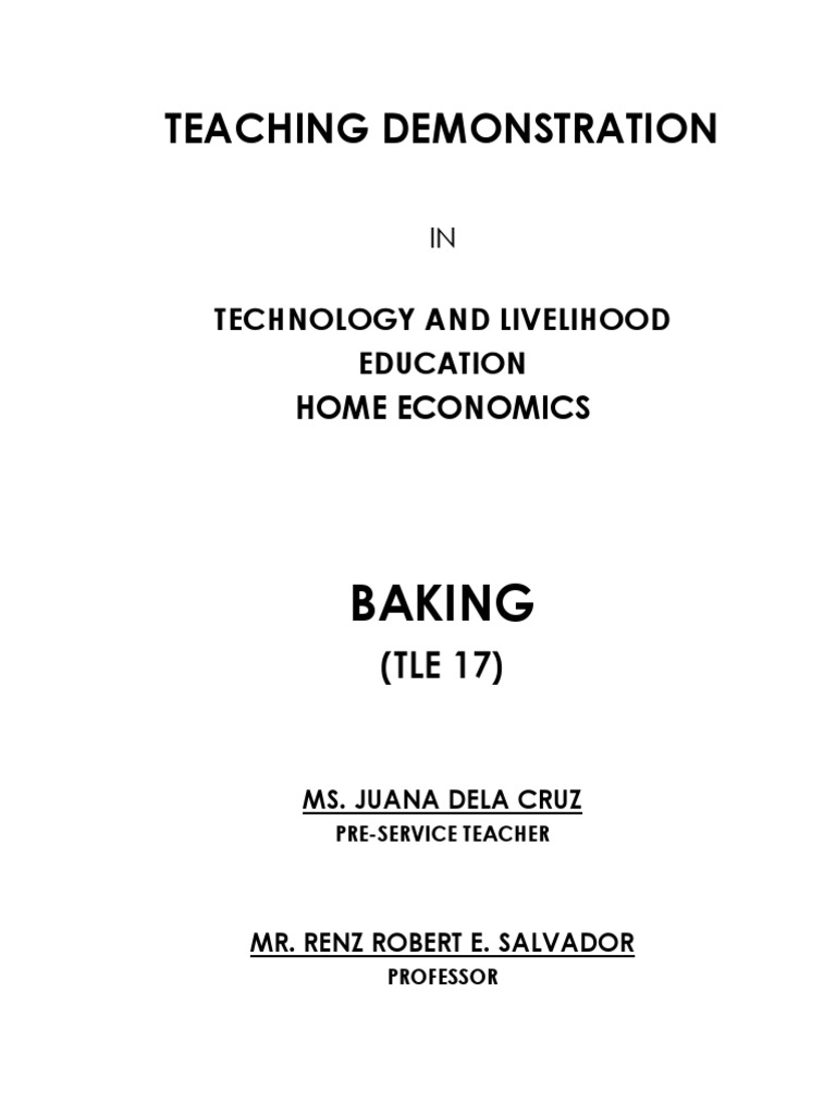 Baking: Teaching Demonstration | PDF | Lesson Plan | Behavior Modification