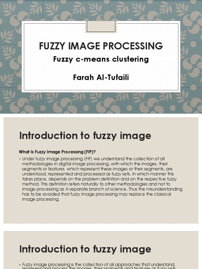 Fuzzy Clustering for Image Processing | PDF | Fuzzy Logic | Cluster ...