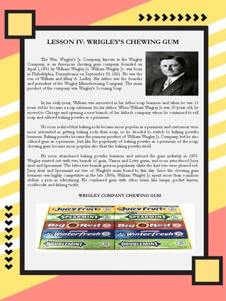 Lesson Iv: Wrigley'S Chewing Gum | PDF | Medical Specialties