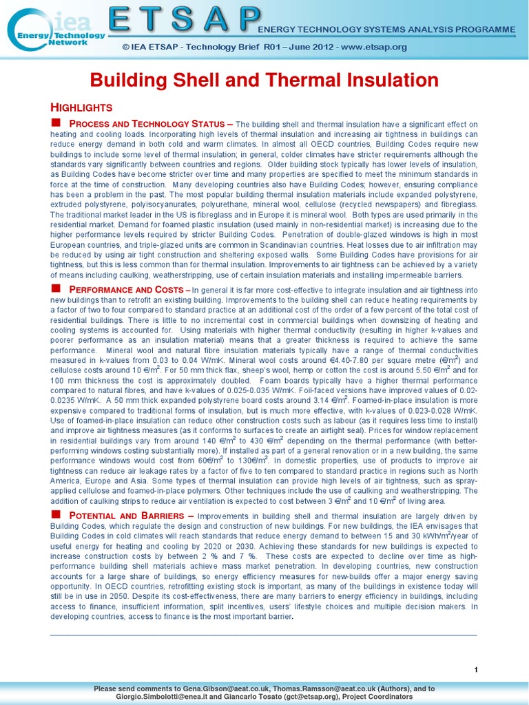 R01 - Building Shell-Thermal Insulation FINAL - GSOK | PDF | Building ...