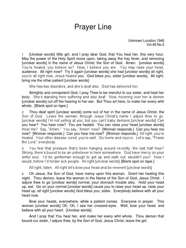 Prayer Line | PDF | Prayer | Amen