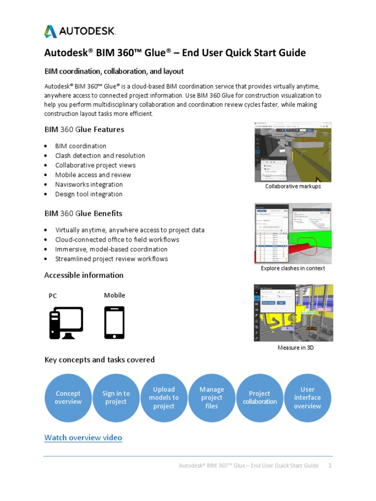 Autodesk® BIM 360™ Glue® - End User Quick Start Guide: BIM Coordination, Collaboration, and ...