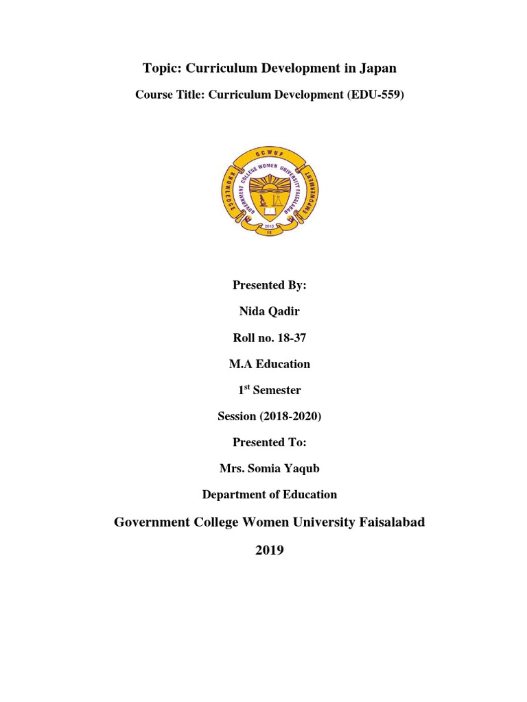 Curriculum Development in Japan | PDF | Curriculum | Japan