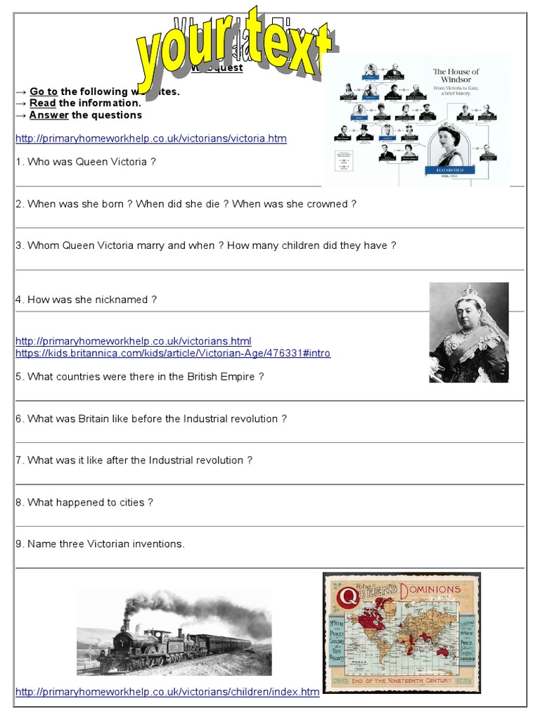 Webquest On Victorian Britain Worksheet Templates Layouts 114707 | PDF