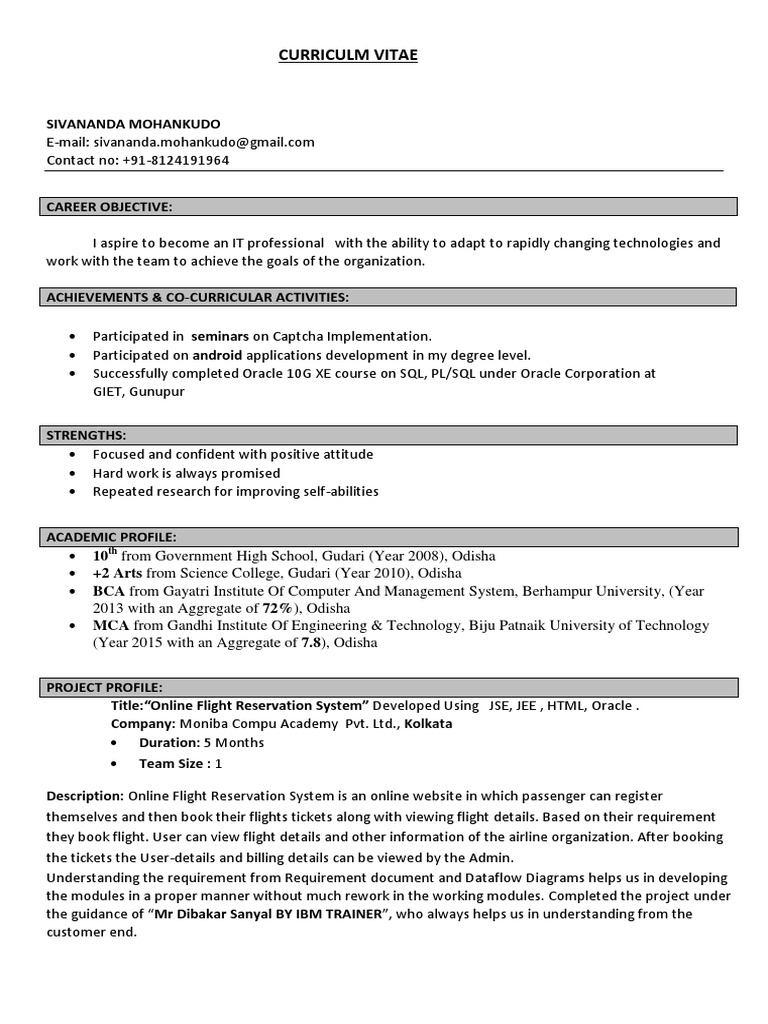 Sivananda CV | PDF | Net Beans | Applications & Software