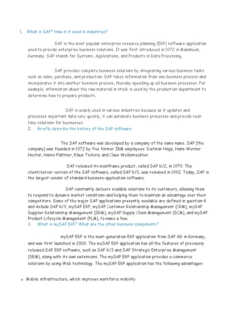 Topic Wise Sap MM Interview Questions | PDF | Sap Se | Economies