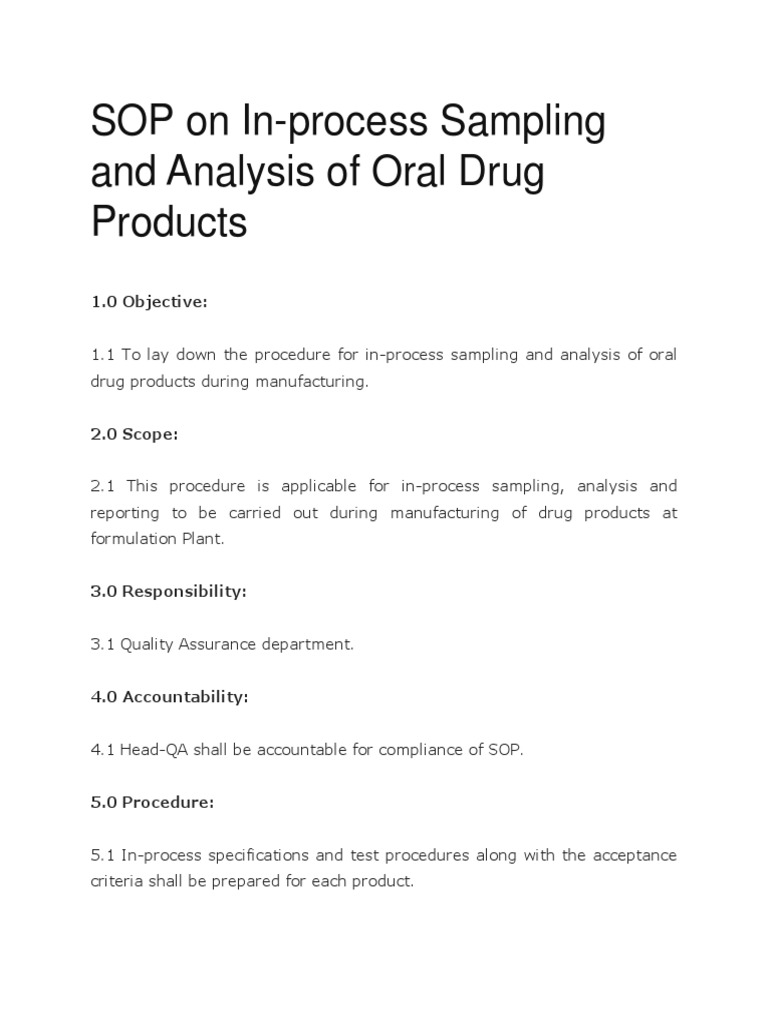 SOP On Inprocess QC | PDF | Tablet (Pharmacy) | Nature