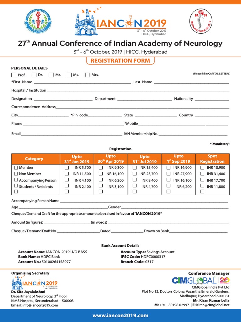 Registraion Form IANCON | PDF | Financial Services | Banking