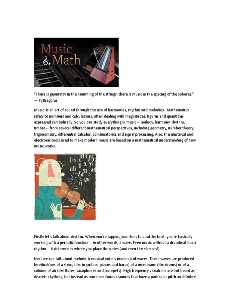 Mathematics in Music Research Paper | PDF | Teaching Mathematics | Sound