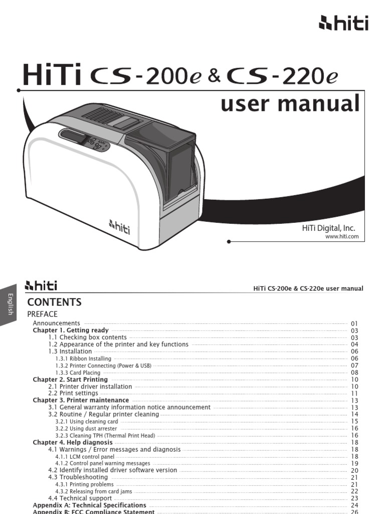 CS-200e&CS-220e Manual PDF | PDF | Printer (Computing) | Electrical ...