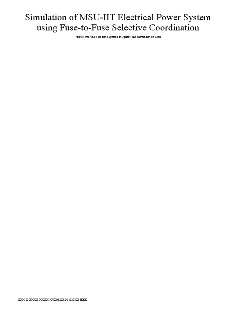 Simulation of MSU-IIT Electrical Power System Using Fuse-to-Fuse ...