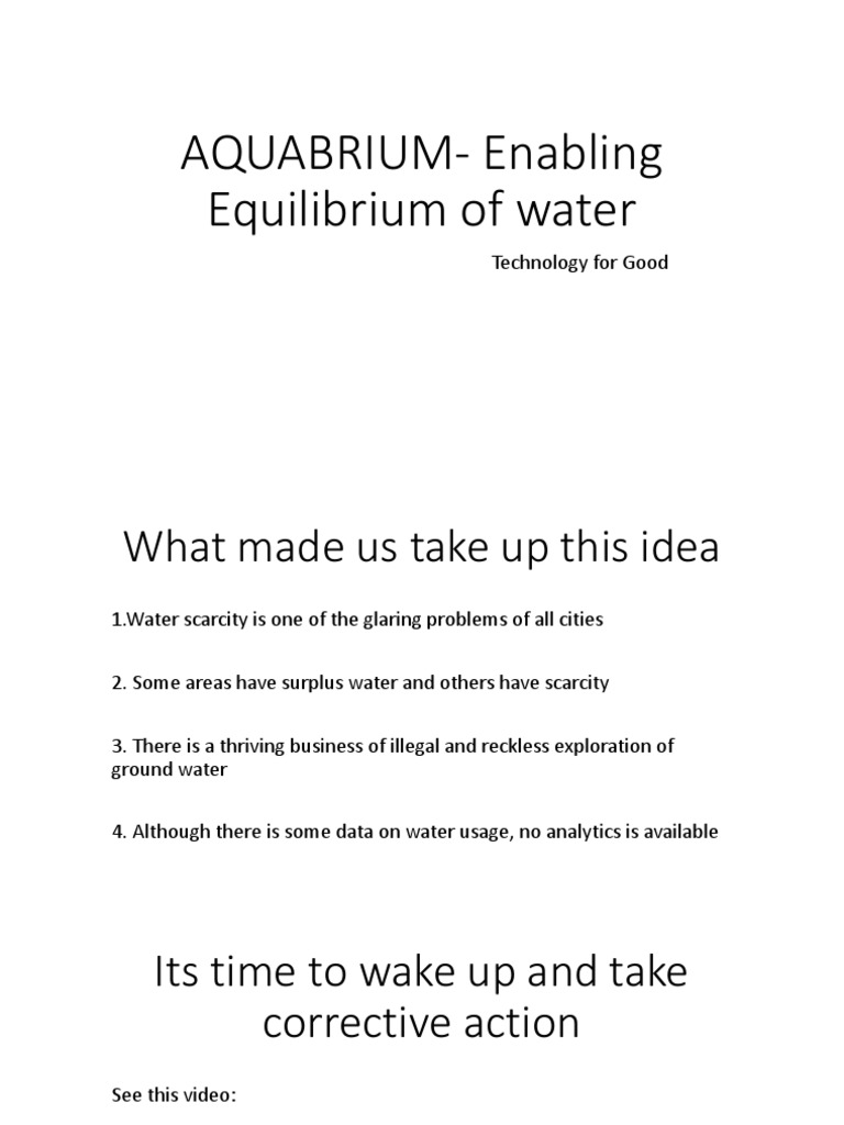 AQUABRIUM - Creating Equilibrium of Water | PDF