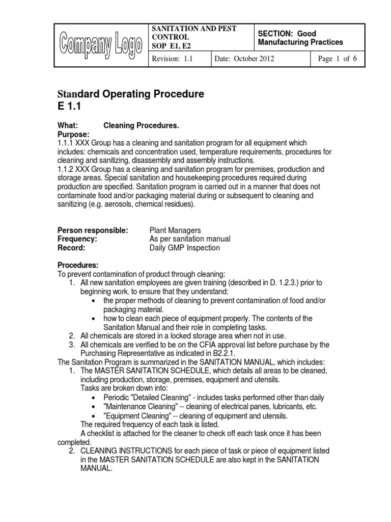 Sanitation and Pest Control Procedure | PDF | Pest Control | Pesticide