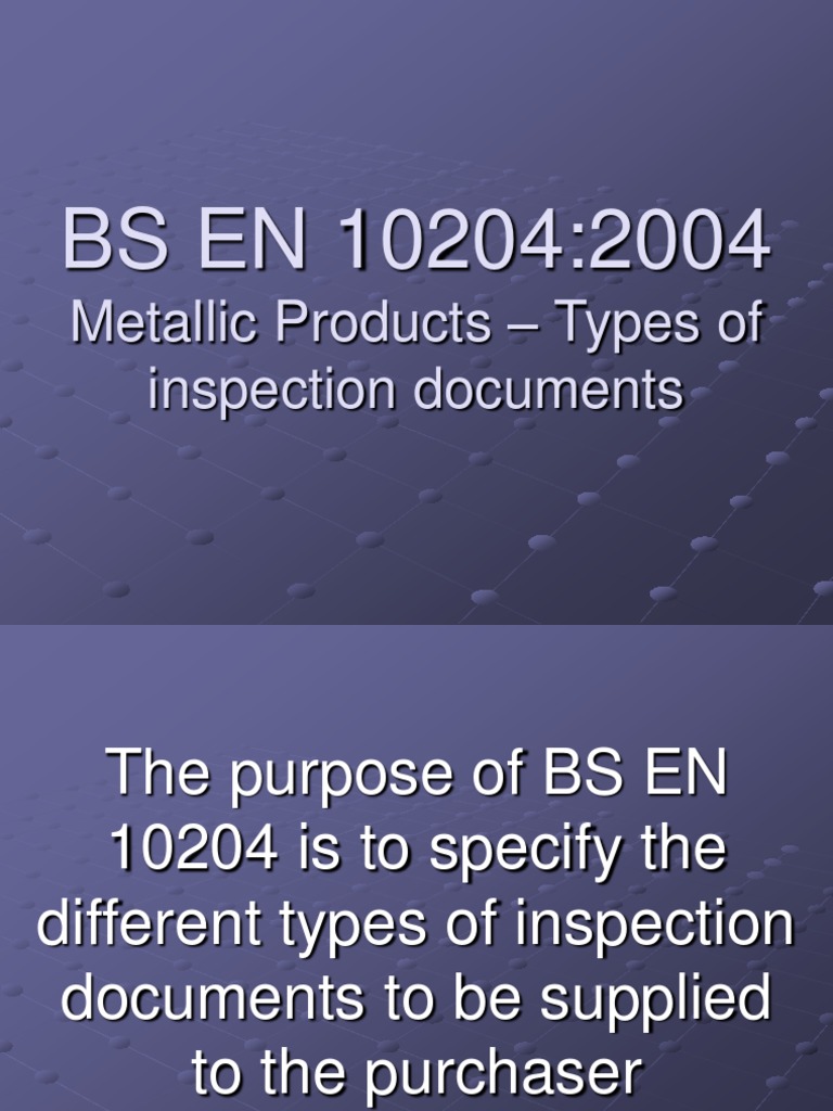 BS en 10204 | Download Free PDF | Regulatory Compliance | Specification (Technical Standard)