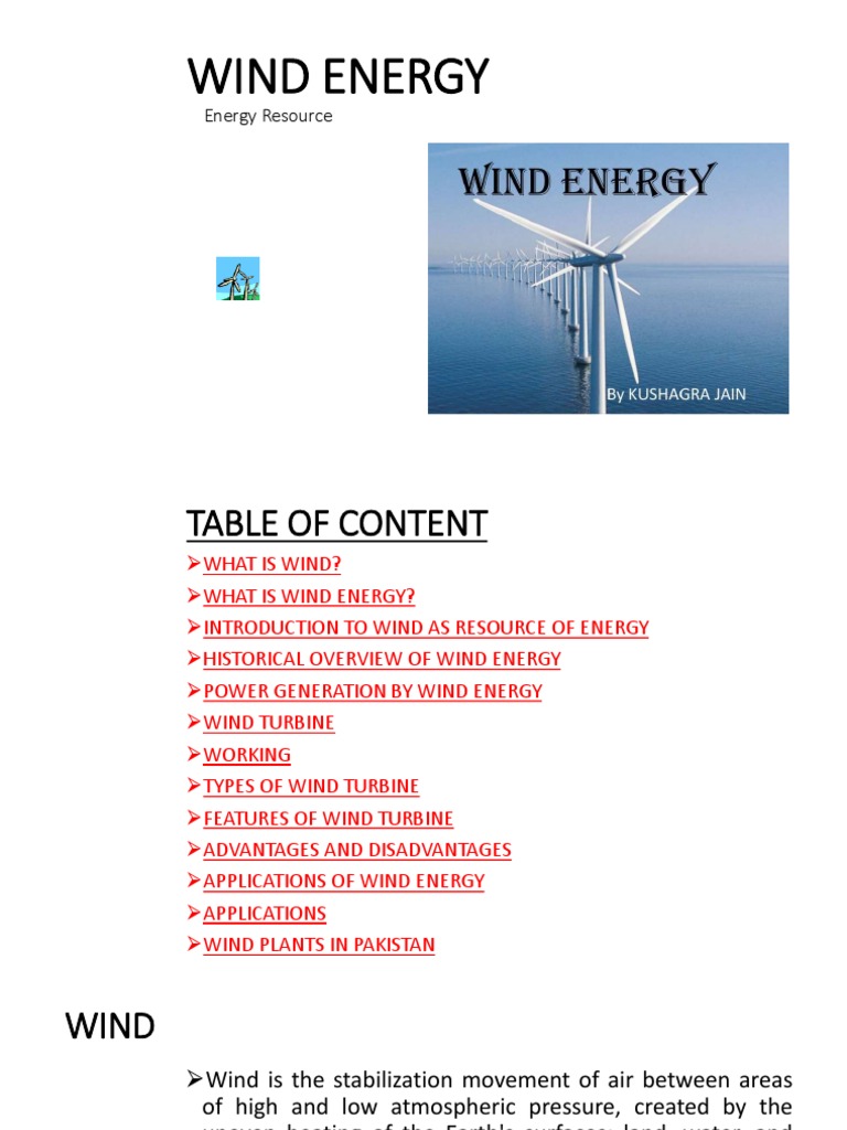 Wind Energy Pdf Wind Power Wind Turbine