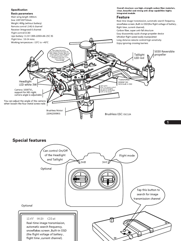 Eachine RACER 250 English Manual PDF | PDF