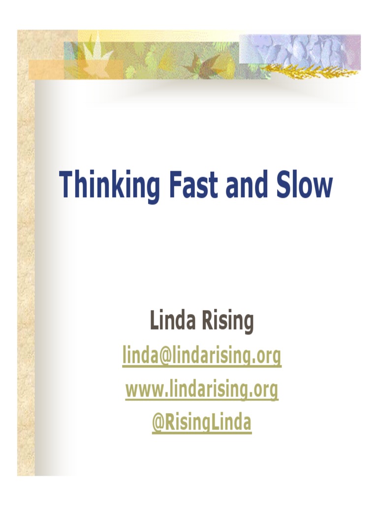 Thinking Fast and Slow | PDF | Heuristics In Judgment And Decision ...