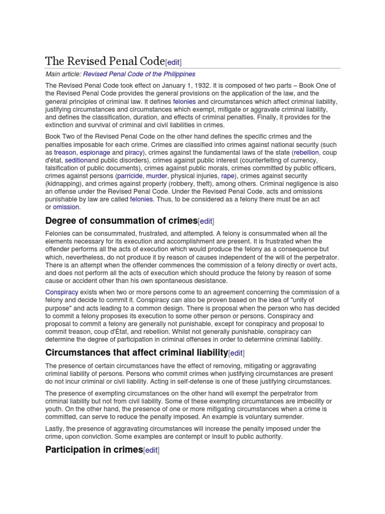 The Revised Penal Code: Degree of Consummation of Crimes | PDF ...