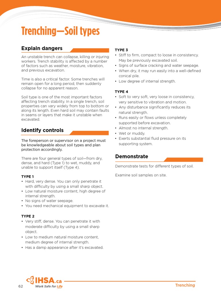 Trenching Soil Types | PDF | Soil Mechanics | Soil