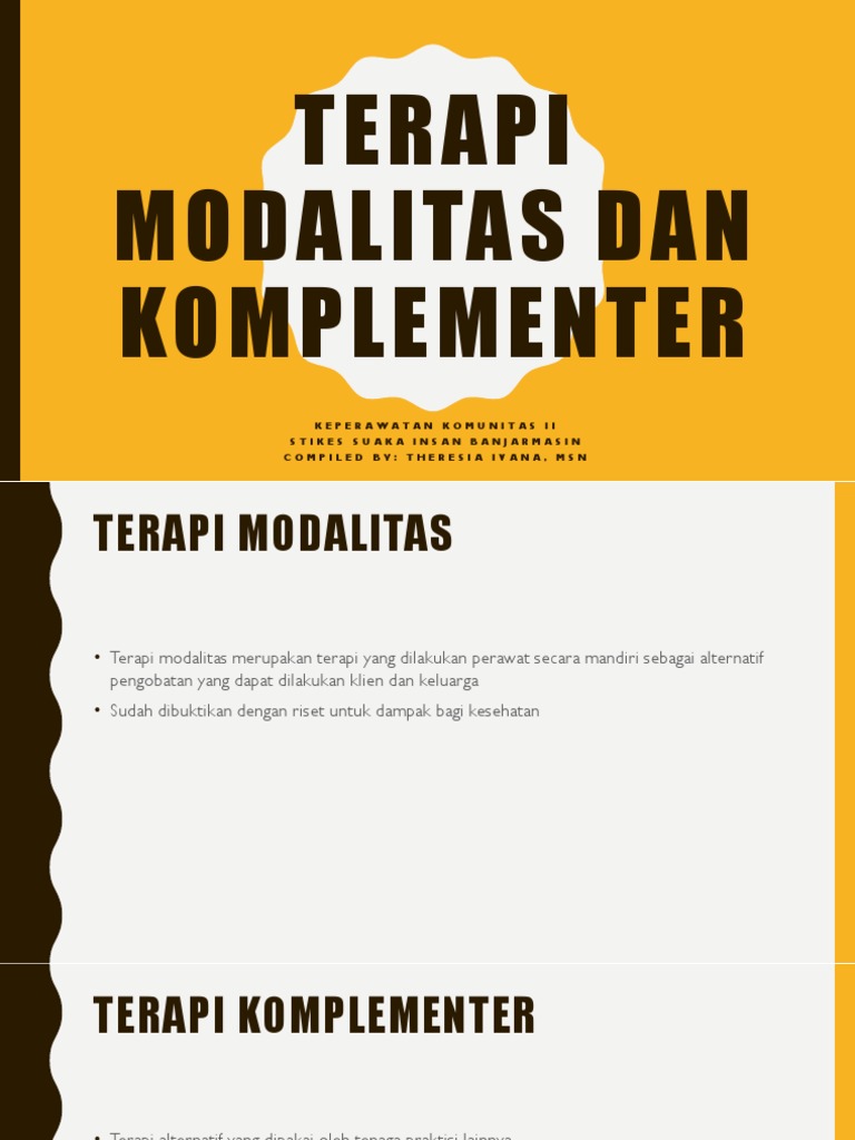 Terapi Modalitas Dan Komplementer | PDF