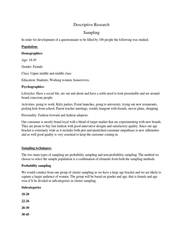 Descriptive Research | PDF