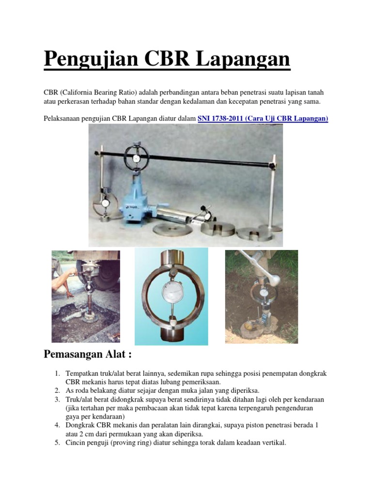 Pengujian CBR Lapangan | PDF