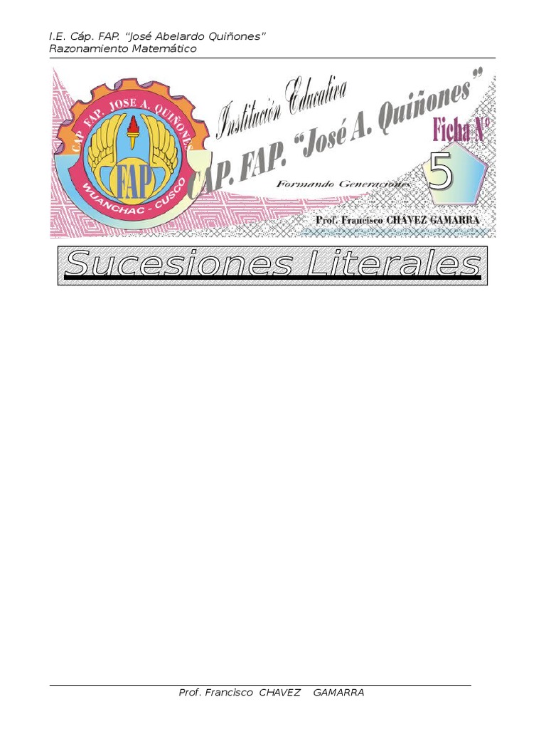 Sucesiones Literales 1° (Icha 5) | PDF | Deportes | Agitación