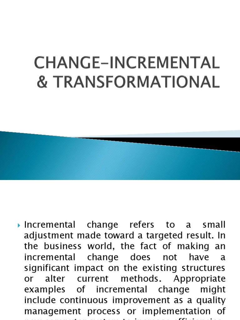 Incremental and Transformation | PDF | Vix | Volatility (Finance)