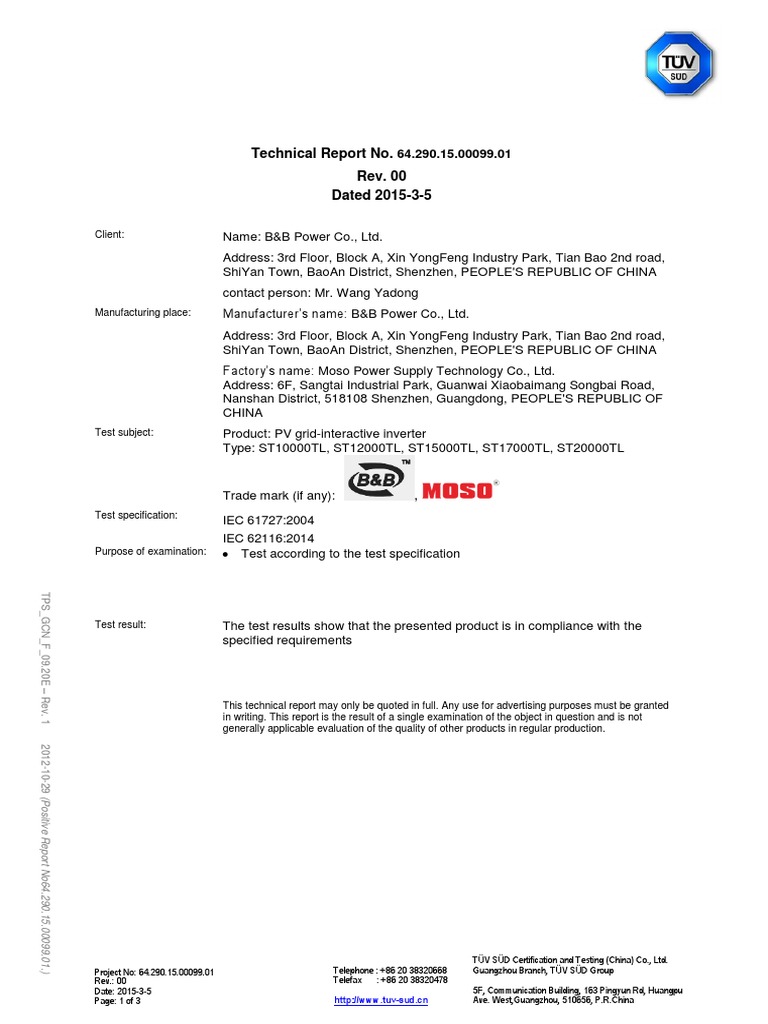IEC 61727 IEC 62116 Certificado | PDF | Physical Quantities ...