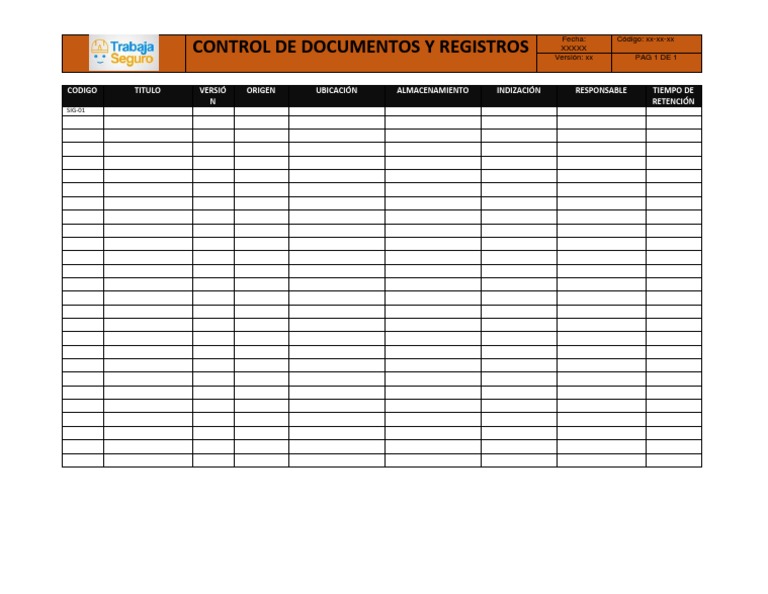 Control de Documentos y Registros Formato Nuevo | PDF