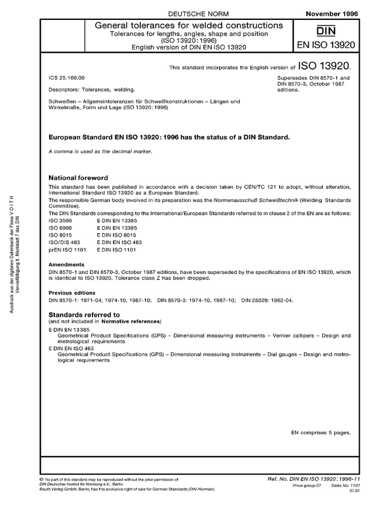 En Iso 13920 PDF | PDF